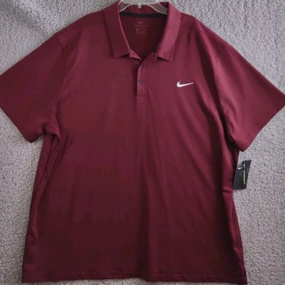 Nike | Shirts | Nike Dri Fit Maroon Polo Shirt Mens 3xl | Poshmark